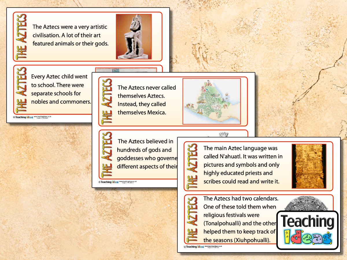 Aztecs Fact Cards - Teaching Ideas