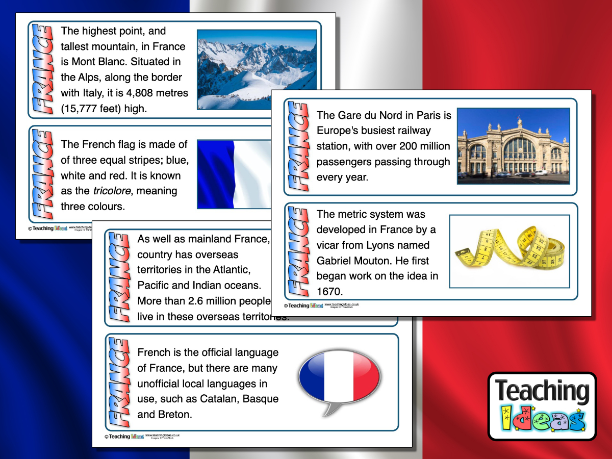 France Fact Cards - Teaching Ideas