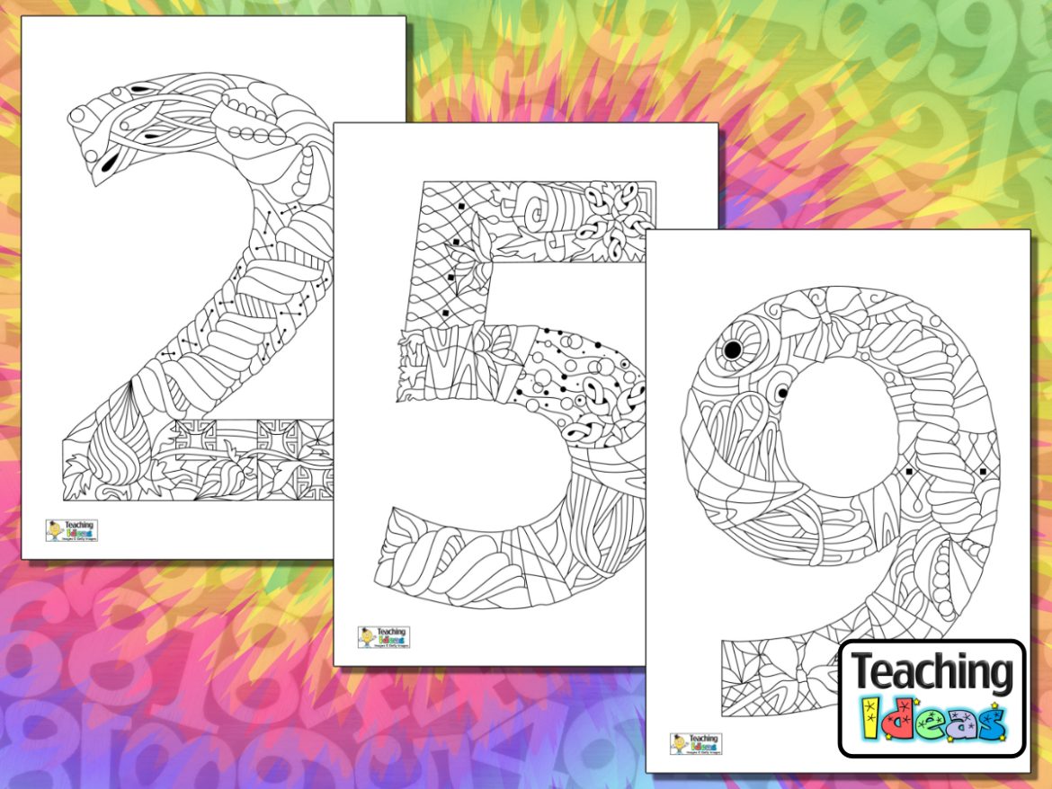 Mindfulness Colouring Images (Numbers) - Teaching Ideas