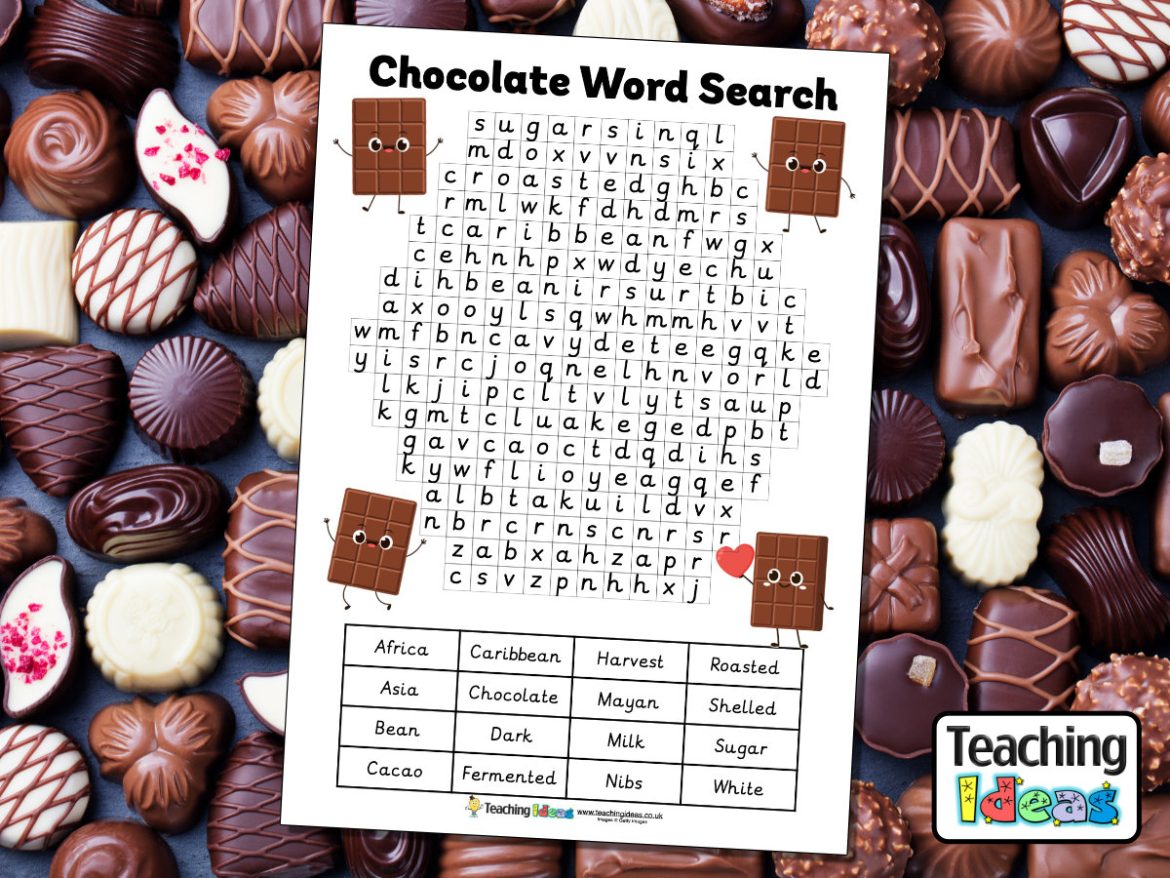 Chocolate Word Search - Teaching Ideas