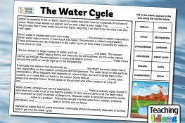 Water Cycle Cloze Procedure - Teaching Ideas